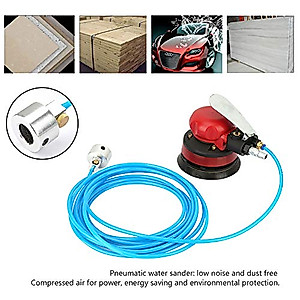 5" Air Random Orbital Palm Sander Powered Wet Orbital Air Palm Sander Pneumatic Portable Handheld 1/4" Inlet Grinding Machine Kit