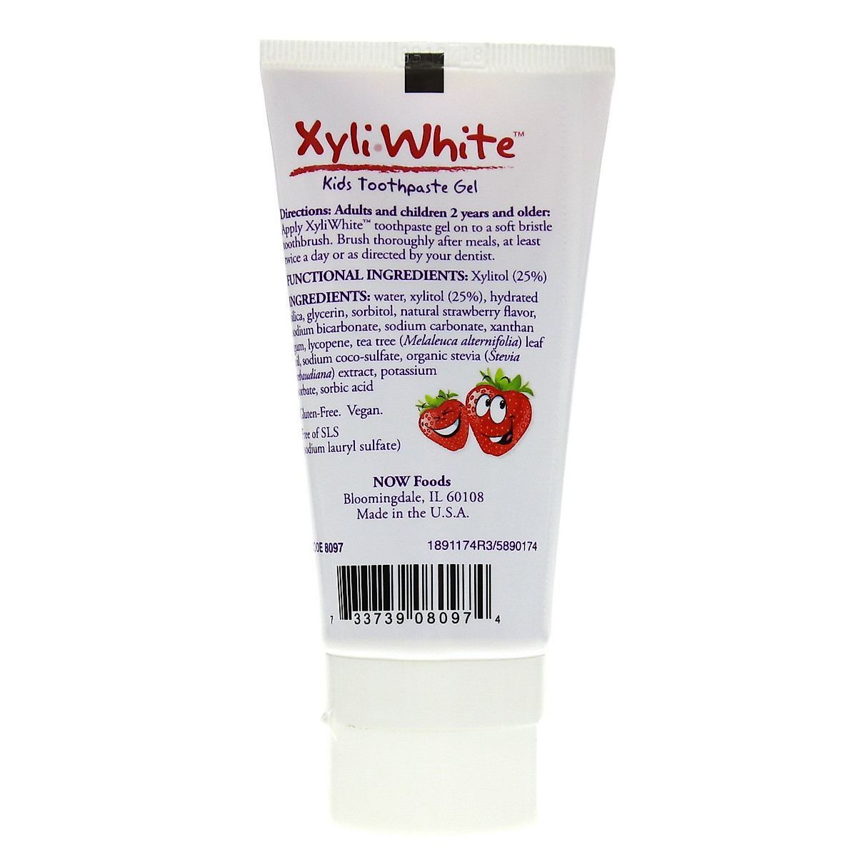 NOW Foods XYLIWHITE STRAWBERRY-KID'S TOOTHPASTE, 3 oz. - 5PK
