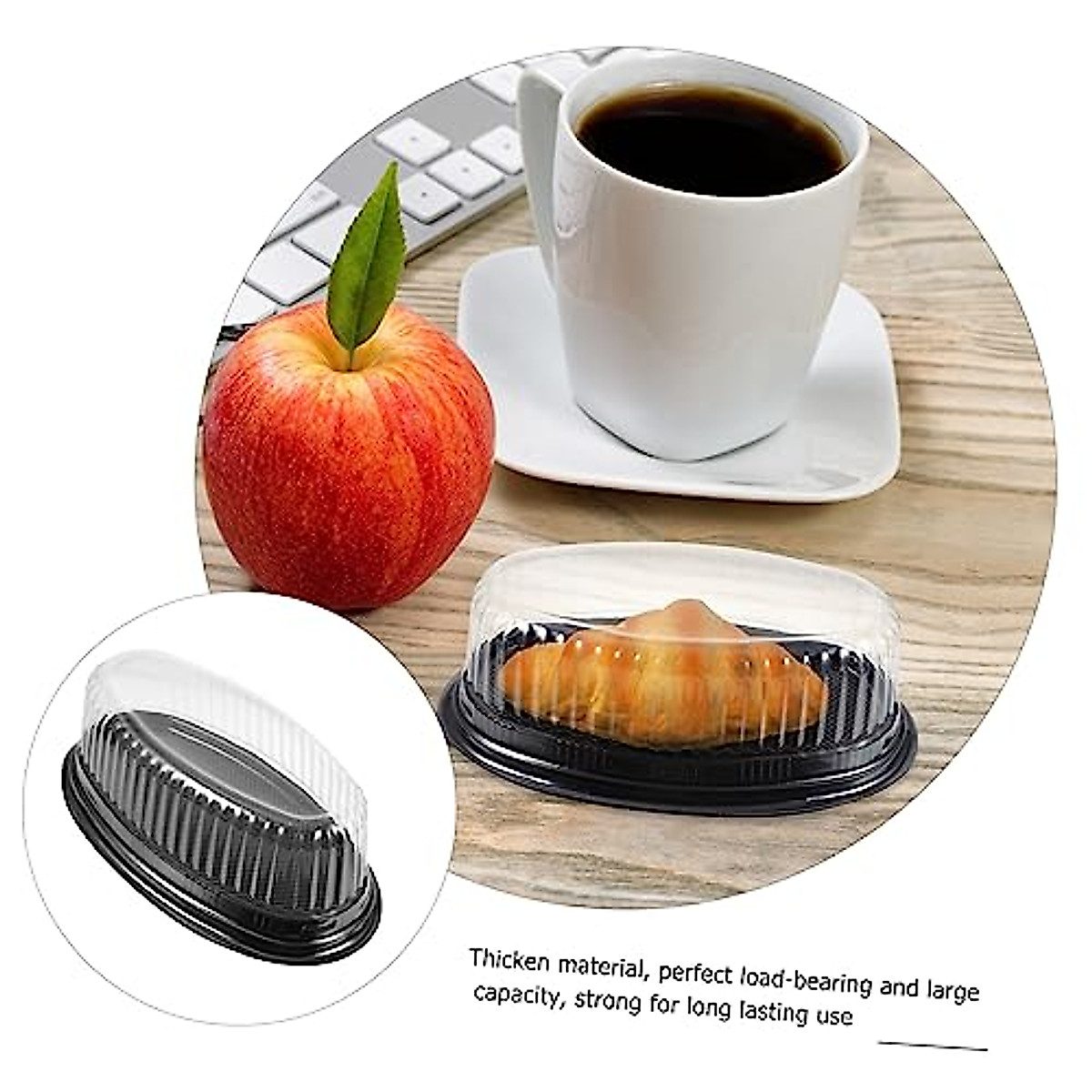 ULTECHNOVO 10pcs Packing Cake Box Disposable Cake Stand Mini Cake Boxes Mini Plastic Containers Plastic Cake Containers Plastic Cakes Box Mini Cheesecake Boxes Plastic Cake Box Gifts Cake Box