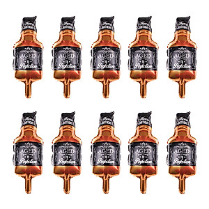 10PCS Mini Whisky Bottle Balloons Foil Aluminum Birthday Balloon Party Decorations Bridal Shower for Woman Man Party Supplies