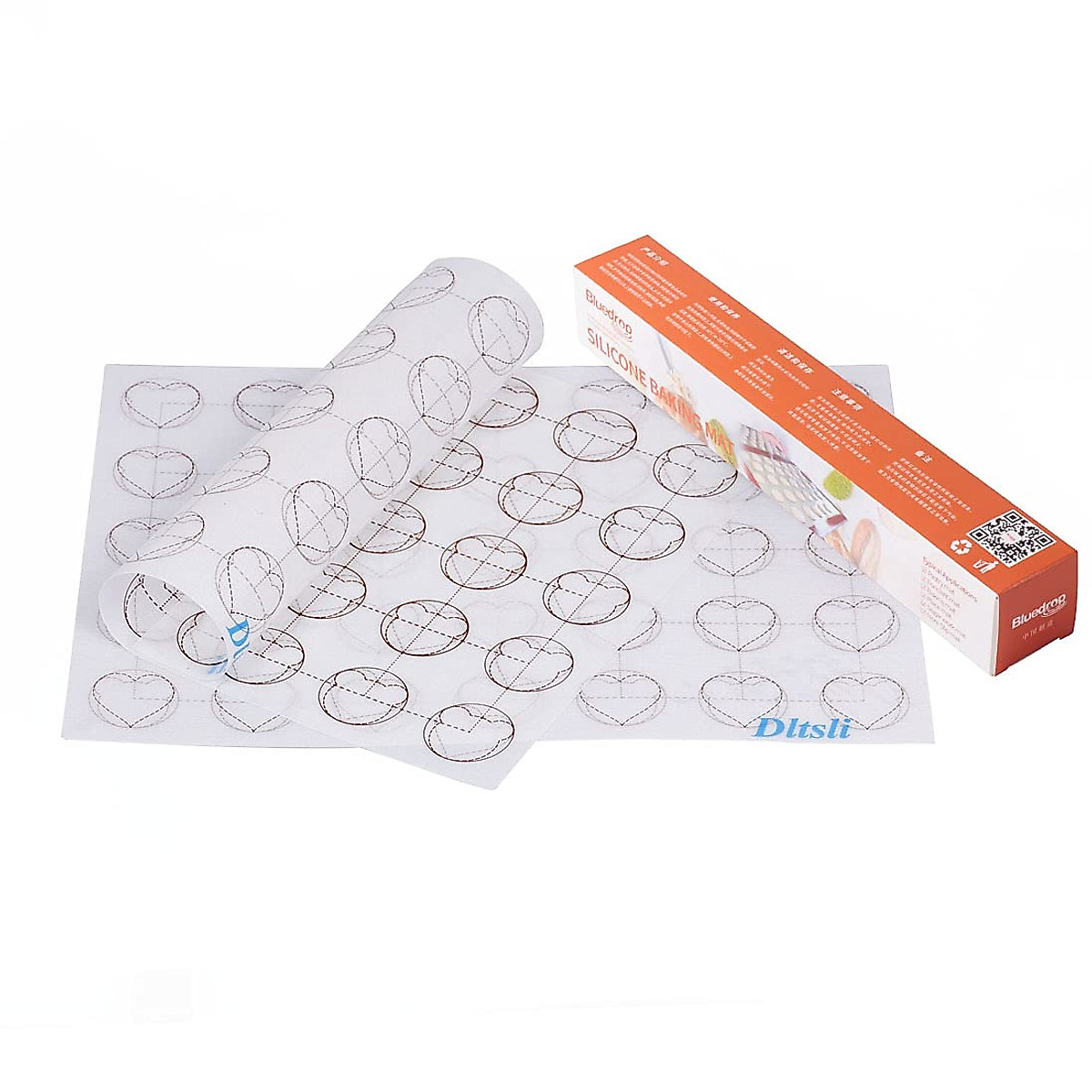 2pcs Silicone Baking Mat for Macarons, 15.3" x 11" Mat Liner with 35 Circles Macaron Template, Reusable Non-stick Surface Pastry Mat