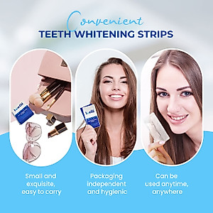 LUELLI Teeth Whitening Strips - White Strips Teeth Whitening Kit - Whiter Teeth in 7 Days Up to 10 Shades Whiter - 14 Treatments 28 Strips