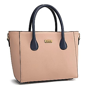 ESTALON Women Premium Faux Leather Ladies Bag & Hand Bag, PU Shoulder Bags for Women, Stylish Satchel Bag for Everyday Use (PINK)