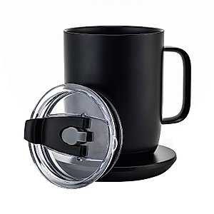 NASIUSE 2pcs Coffee Mug Lids for Ember 10 oz Temperature Control Smart Mug 2, No Spill and Insulation Lid with Sealing Silicone Ring (Black, 10oz)