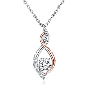 MISSLAN Necklaces for Women 925 Sterling Silver Necklace Jewelry for Women Infinity Love Pendant CZ Diamond Necklace Women Jewelry Mother's Day Valentine's Day Birthday for Mom Women Wife Her