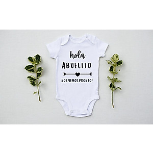 Hola Abuelito Baby Pregnancy Announcement White 0-3 Months