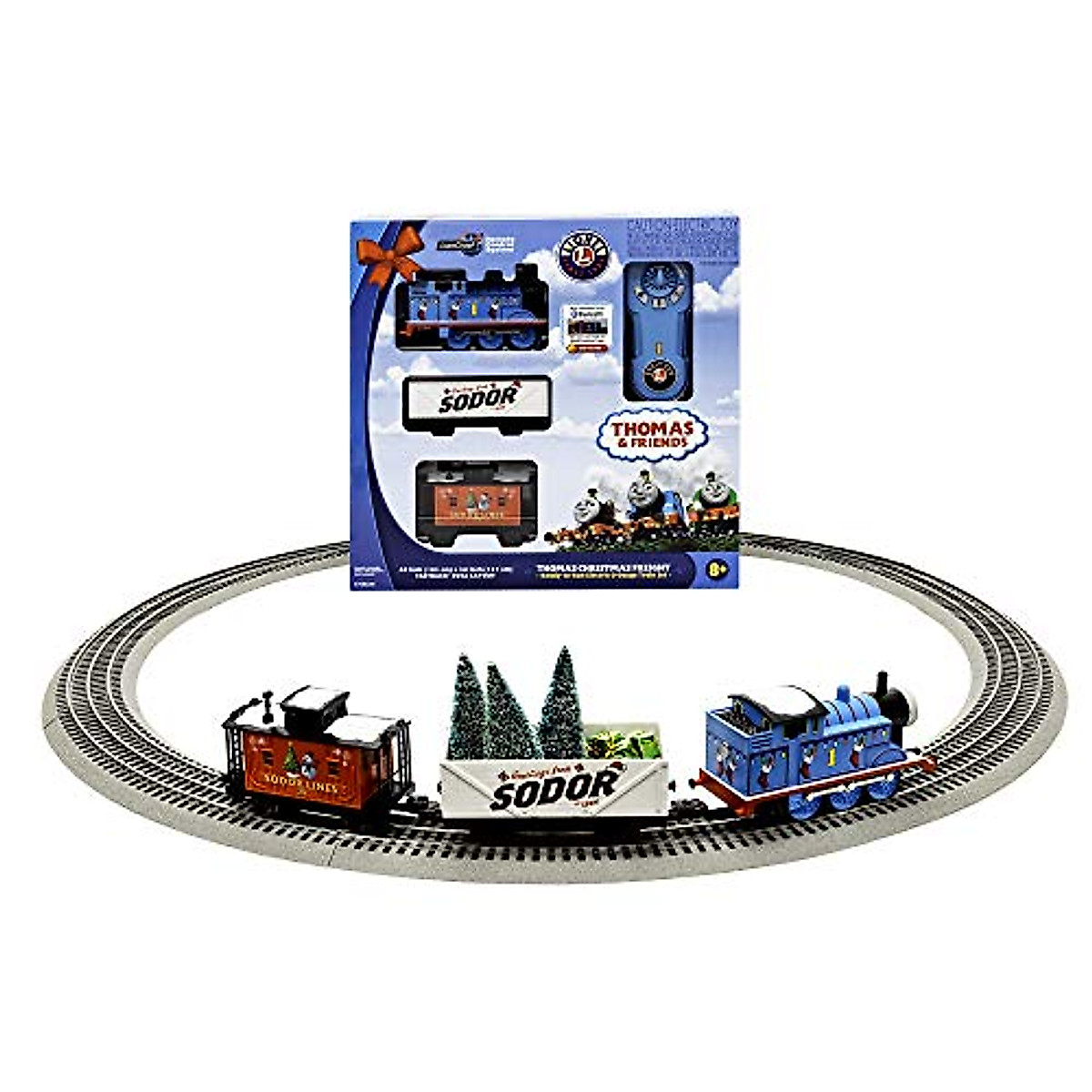 Lionel Thomas & Friends Christmas Freight Electric O Gauge Bluetooth Train Set with Remote, Blue,red and White