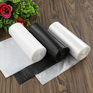 Nicesh 1.6 Gallon Small Trash Bags, Black, Clear and White, 75 Counts