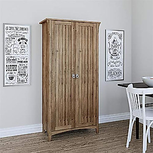 Bush Furniture Salinas Kitchen Pantry Cabinet with Doors, Reclaimed Pine