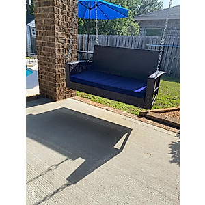 Outdoor/Indoor Bench Cushion Cover 48 x 16 x 4 Inch,Waterproof Swing Seat and Loveseat Bench Seat Cushion Cover, Durable Memory Foam Cushions Cover with Dirt Fade Resistant,Replacement Cover Only,Blue