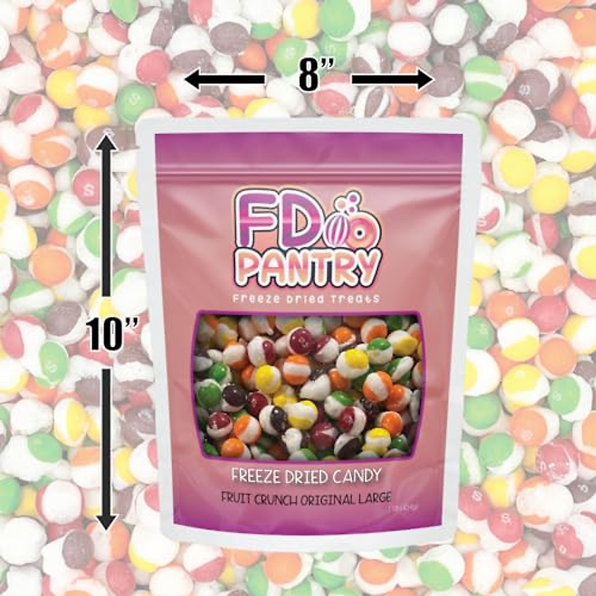Fruit Crunch Original Candy Freeze Dried 16 oz 1 pound - Assortment Strawberry, Orange, Lemon, Grape, Lime Flavors Large 1lb Big Bag Pouch - Ideal Gift Snack 16oz