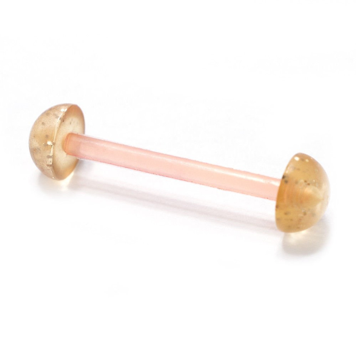 10PCS 14G Glitter Half Ball Tongue Piercing Retainer Flexible Bioflex Tounge Retainer Nipple Ring Barbell 6mm Half Ball Body Piercing Tongue Ring Retainer 5/8" 16mm