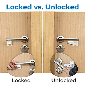 6-Pack Door Lever Lock for Child Safety - Baby Proofing - Child Proof Handle Locks