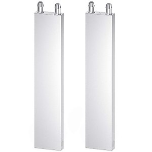 DIYhz Aluminum Water Cooling Block, Liquid Water Cooler Heat Sink System for PC Computer CPU Graphics Radiator Heatsink Endothermic Head Silver 2pcs(40mm x 200mm x 12mm)