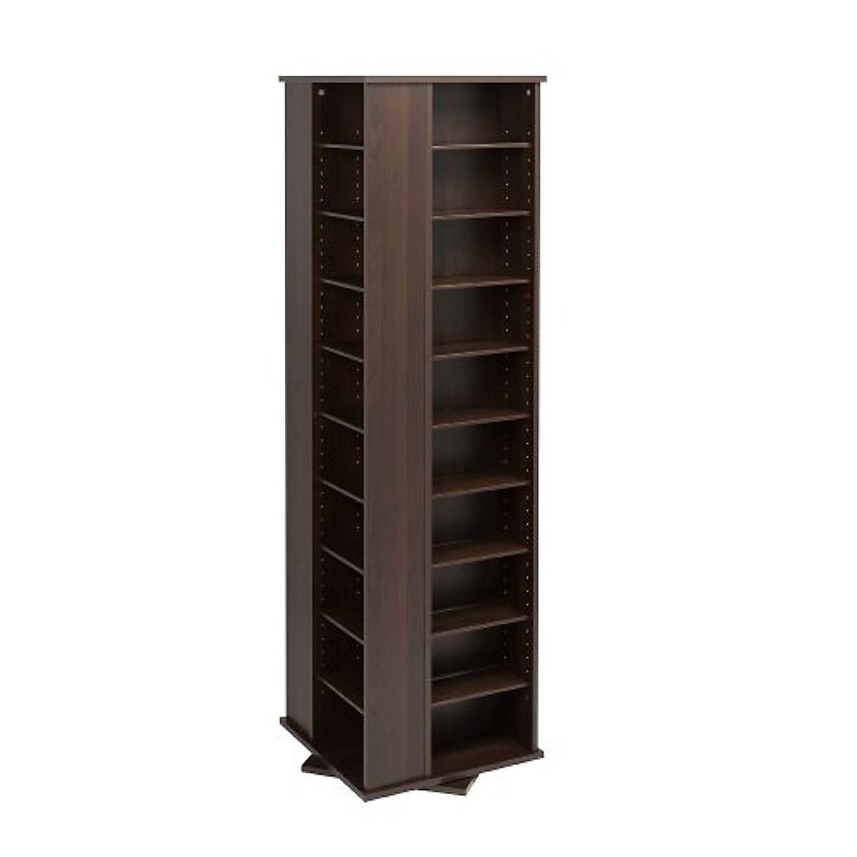 Prepac Large Four-Sided Spinning Tower Storage Cabinet, Espresso