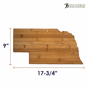 Totally Bamboo Nebraska State Shaped Serving & Cutting Board, Natural Bamboo