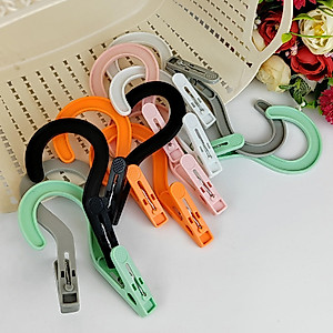 Laundry Hooks Boot Hangers Plastic Clothes Pins Hanger Clips for Bathroom Travel Portable Multicolor (24Pcs)