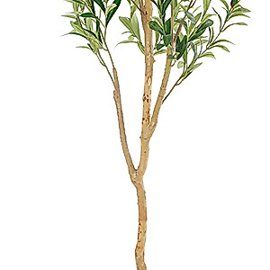 Bellacat Faux Olive Tree 5ft，Olive Trees Artificial Indoor with Natural Wood Trunk and Realistic Leaves and Fruits. 5 Feet(60in) Fake Olive Tree for Home House Office Décor.