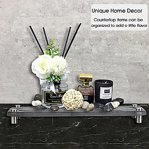 FLYWAKE Instant Dry Sink Organizer, Soap Tray for Bathroom and Kitchen Sink, Fast Drying Ttone Sink Tray Prevents Moisture Buildup(Rock ash)