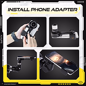 Telescope, 90mm Aperture 700mm - Vertisteel AZ Mounting Base, Highly Adjustable Telescopes, Ideal for Adults, Astronomers & Kids with Carrying Case, Wireless Remote, Phone Adapter (White)