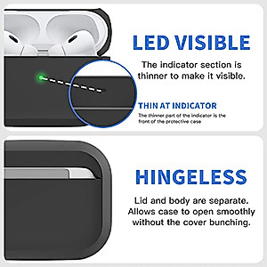 DamonLight AirPods Pro 2 Case Rugged Case Shock Proof Protective Cover for Apple AirPods Pro 2nd Generation Case 2022 Released (Black)