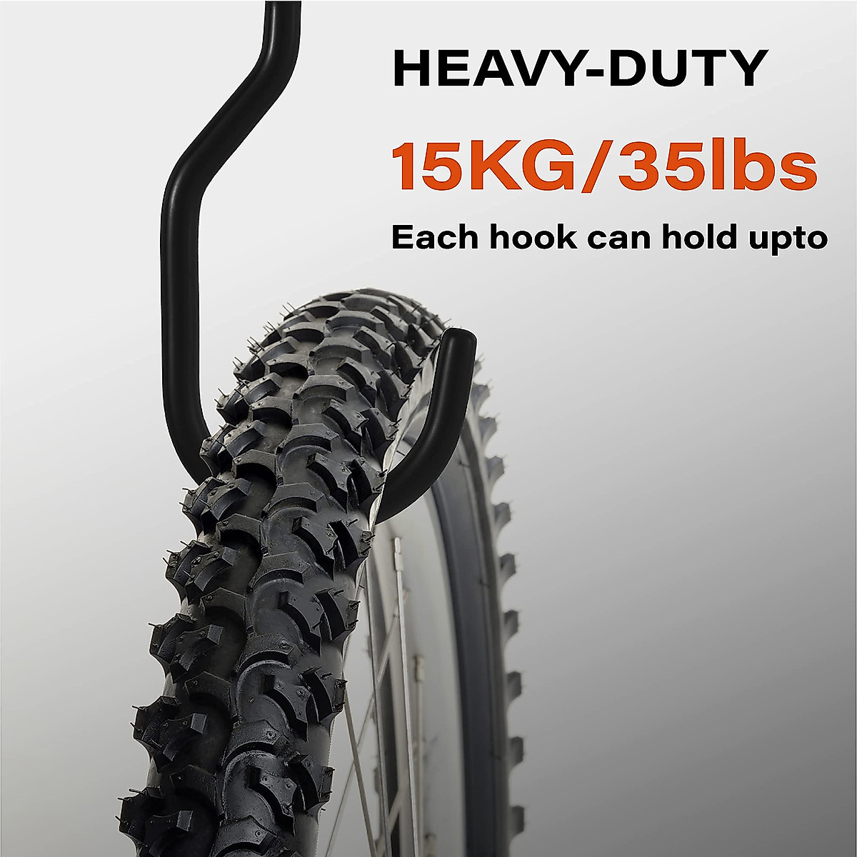 Sinoer 8 Pack Heavy Duty Bike Screw in Storage Hooks Rack,for Garage Wall and Ceiling Bicycle Storage & Heavy Duty Goods on Wall, Perfectly Utility Tool Hanger (Black)