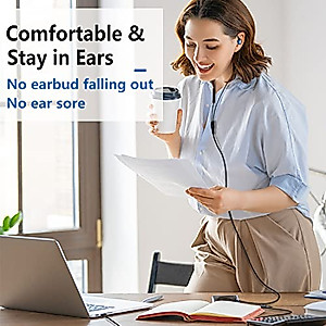 USB Earbuds with Microphone for PC Laptop, 6.5Ft Long Cord Wired USB Headphones Headset for Computer Desktop MacBook PS4 PS5 Work Calls Gaming, Over Ear in-Ear Earphones w Case, Control, Mute Function