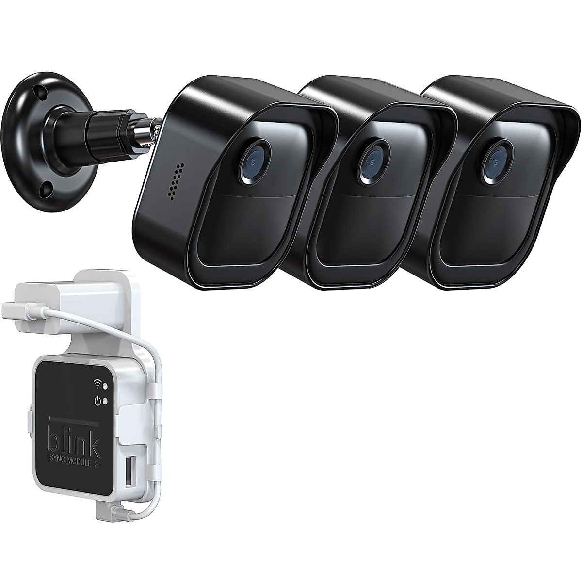 All-New Blink Outdoor 4 Camera Wall Mount, Weatherproof Protective Housing and 360° Adjustable Mount with Blink Sync Module 2 Mount for 4th 3rd Gen - Blink Camera Not Included (3 Pack, Black)