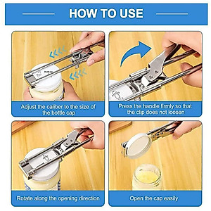 (2pcs) Master Opener Adjustable Jar & Bottle Opener, Adjustable Multifunctional Stainless Steel Can Opener Jar Lid Gripper, Manual Jar Bottle Opener Kitchen Accessories