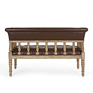 Christopher Knight Home Loyning Love Seats, Dark Brown + Natural