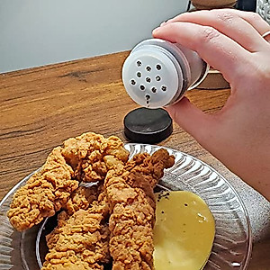 Cornucopia Mini Plastic Spice Jars w/Sifters (12-Pack, Black); 2 Tablespoon Capacity (1 Fluid Ounce) Spice Bottles for Travel, Glitter, Gifts, Favors