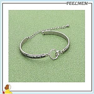 FEELMEM Daughter in Law Gift You Were Created By God Chosen By Our Son And Love Has Made You Our Daughter Bangle Bracelet Wedding Gift Jewelry For Bride Bridal Shower Gift (You-greated silver)