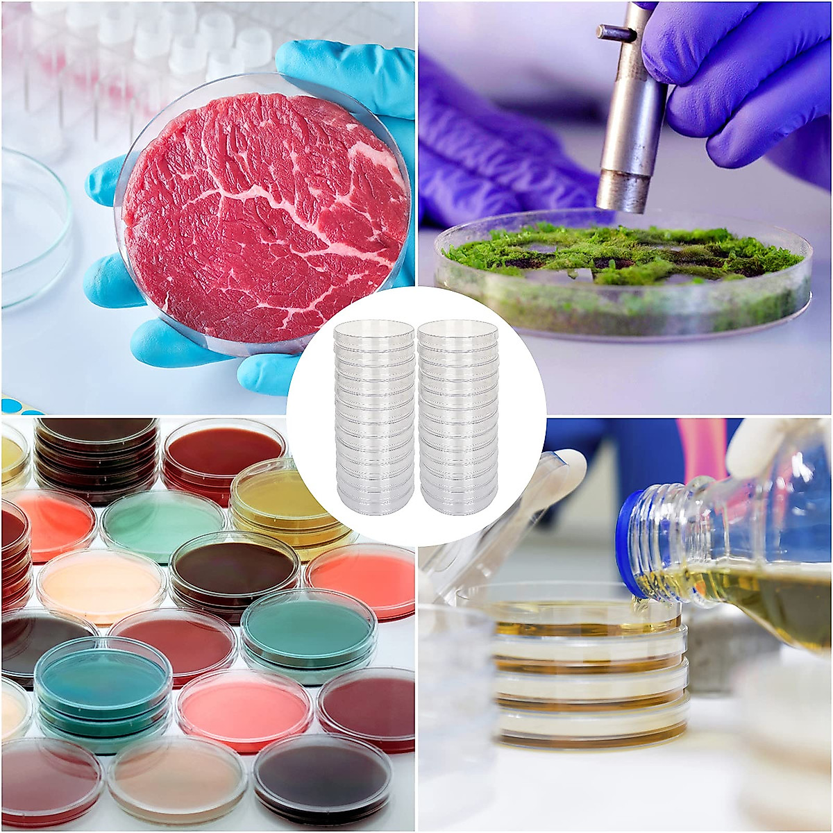 40Pack Plastic Petri Dishes Set, 4 Inch Culture Dish Plates with Lids, Clear Culture Plates with 100Pcs 3ml Transfer Pipe for School Studies, Science Projects, Art Projects
