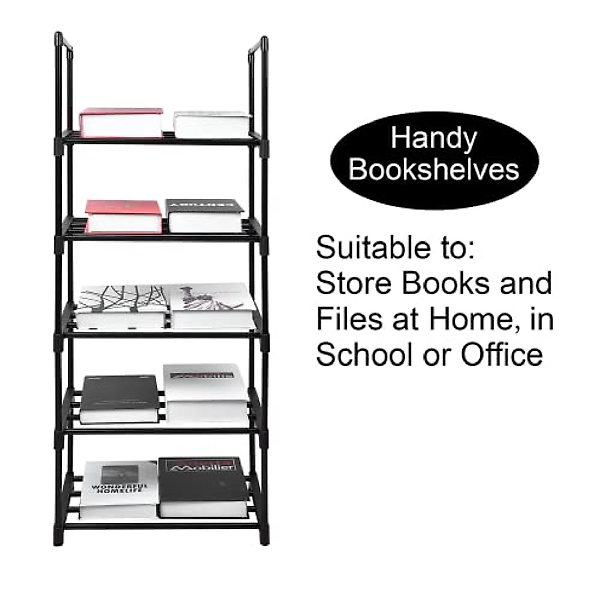 Easyhouse 5 Tier Metal Sturdy Shoe Rack, Narrow Shelf Organizer for Entryway, Closet, Bedroom