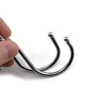 LQJ Pro S Hooks (Size Medium and Large) Closet Hooks No Scrach 16 Pack Heavy Duty Metal Rustproof Sturdy Versatile Hooks for Hanging Jeans Pots Pans Kitchen Utensils from Wire Shelving or Pot Rack