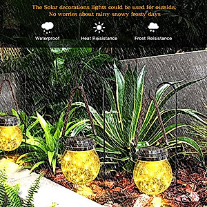 XRR Solar Lantern, 2 Pack 30 LED Halloween Christmas Outdoor Hanging Lanterns Waterproof Solar Lights Garden Decor Decorative Backyard Solar Lanterns for Backyard Fence Pathway (Warm White)