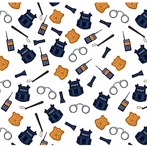 Stesha Party Police Wrapping Paper Birthday Gift Wrap - Folded Flat 30 x 20 Inch - 3 Sheets