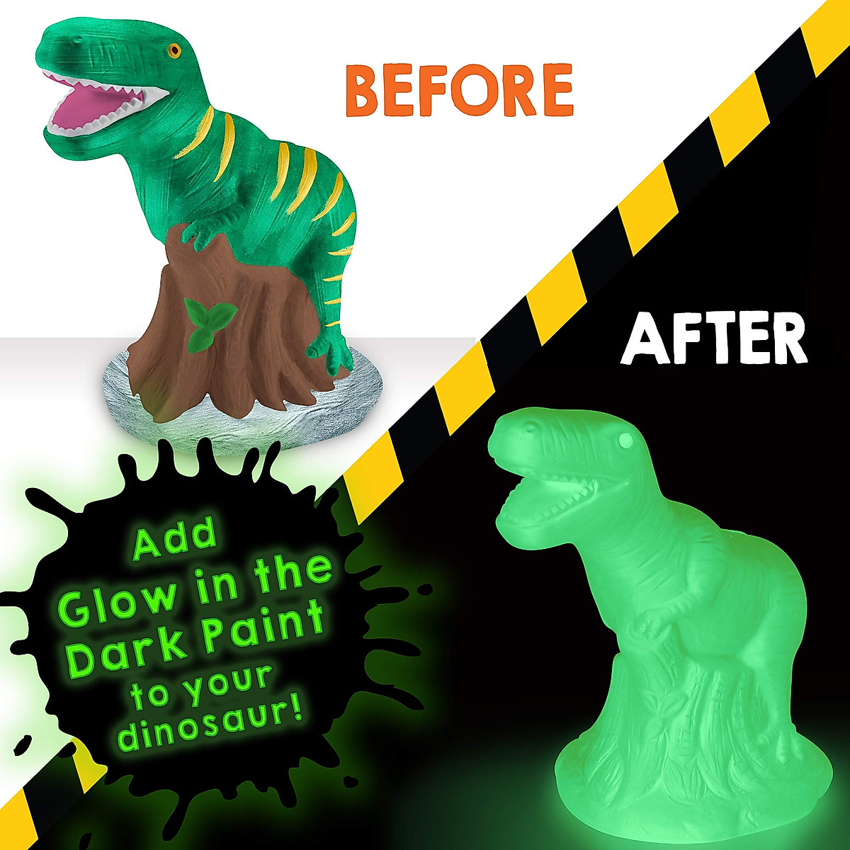Original Stationery Paint Your Own Dinosaur Money Bank, Awesome Craft Kit with 13 Paint Colors, Roarsome Crafts for Kids and Fun Birthday Gift Idea