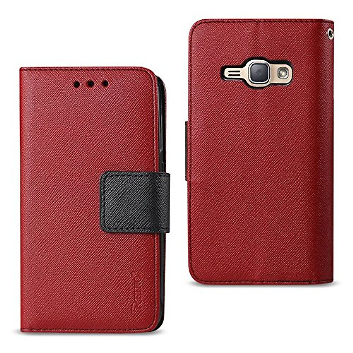 Reiko 3-in-1 Wallet Case for Samsung Galaxy J1(2016) - Retail Packaging - Red