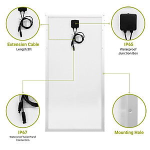 Newpowa 9BB Cell 200W Monocrystalline 200 Watt 12V Solar Panel High Efficiency Mono Module RV Marine Boat Off Grid