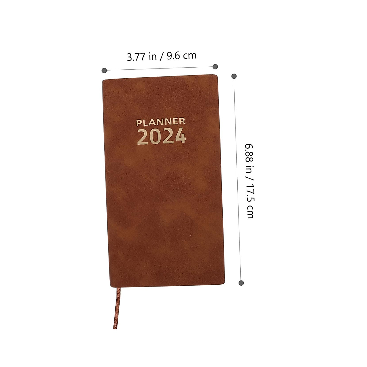 NUOBESTY 2024 Agenda Book Portable Notebook Paper Notepad Office Schedule Notepad Delicate Dividing Line Paper Brown Daily Planner Notebook for Planning Schedule Notebook Agenda Notebook