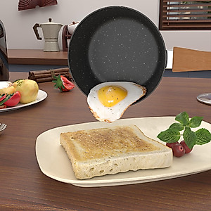 NICOMOW Non-Stick Pan with Lid, Sauce Pan with PTFE Granite Coating,Multi-Purpose,Non-Slip Handle,Induction Support,PFOA-Free