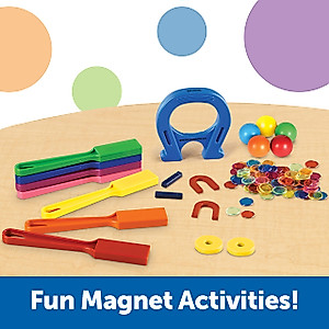 Learning Resources Super Magnet Lab Kit - 119 Pieces, Ages 5+, STEM ,Toys for Kindergartner, Science Learning Activities for Kids,Back to School Supplies,Teacher Supplies