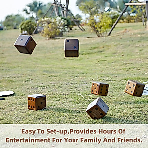 SpexDarxs Giant Yard Dice Set, 3.5’’ Large Wooden Dices Game with Scoreboard & Carrying Bag, Indoor & Outdoor Backyard Lawn Games for Teenage Adult and Family
