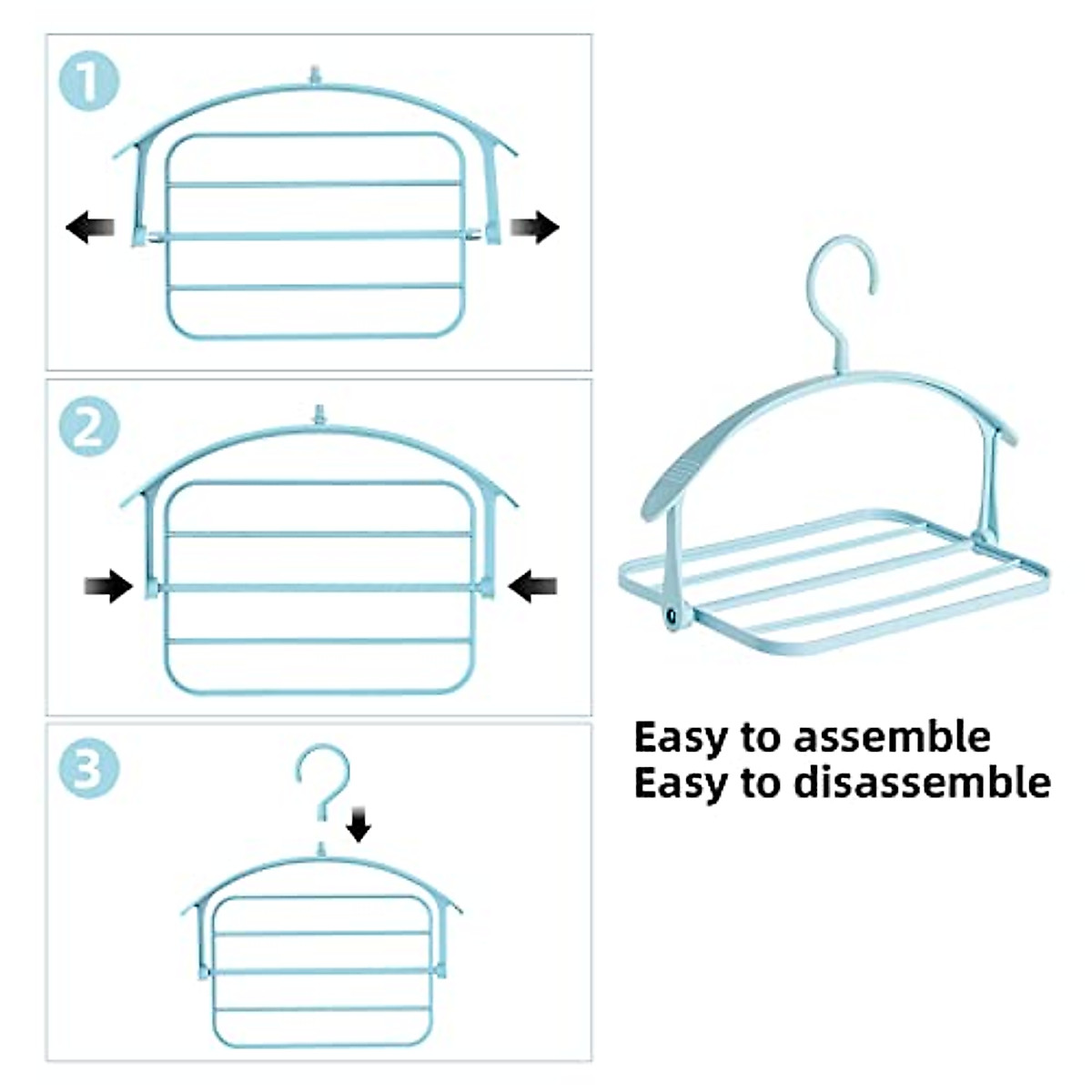 Pants Hangers Space Saving,3 Pack Multifunctional Pants Rack Hanger,Rotatable Closet Storage Organizer with Anti-Slip Design for Pants Jeans Scarf Towels Shoes,Travel Essentials