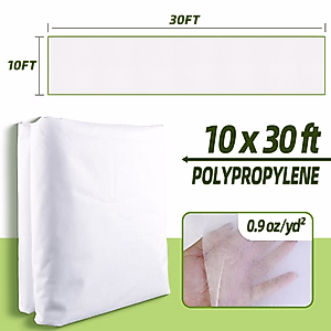 Plant Covers Freeze Protection 10x30ft Frost Cloth Blanket Floating Row Cover for Winter Protection 0.9 oz/yd²