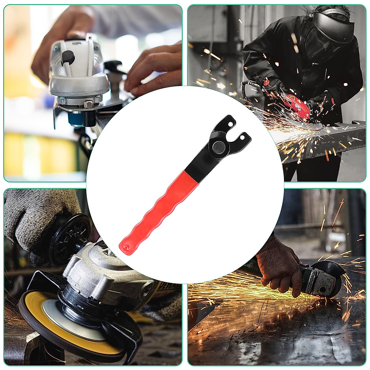 Bokwin Grinder Wrench Universal Adjustable Pin Wrench Red Lock-nut Wrench for Angle Grinder Machine (10-40mm)