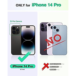 TUCCH Case Wallet for iPhone 14 Pro 6.1", [3 Card Holder] Slots Folio PU Leather Cover, [RFID Blocking] Stand Flip Case with [TPU Shockproof Interior Case] Compatible with iPhone 14 Pro, Classic Black