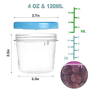 Mosville Small Containers with Lids - 6 Sets, 4 OZ Reusable and Leak Proof Salad Dressing Container and Condiment Containers, Baby Food Storage Containers Microwave & Dishwasher Safe…