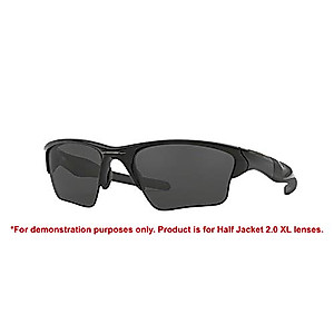 Oakley Original Half Jacket 2.0 XL OO9154 Replacement Lenses For Men For Women+BUNDLE Microfiber Cloth Bag (Shiny Black Iridium)